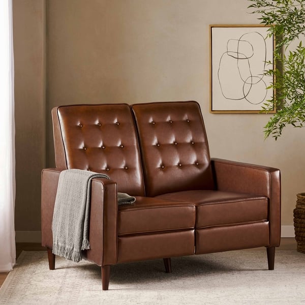Denison Upholstered Loveseat Pushback Recliner by Christopher Knight ...