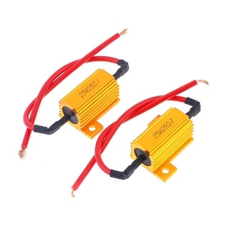 2 x Gold Tone Aluminum Casing Resistors 25W Power 25 Ohm Replacement ...