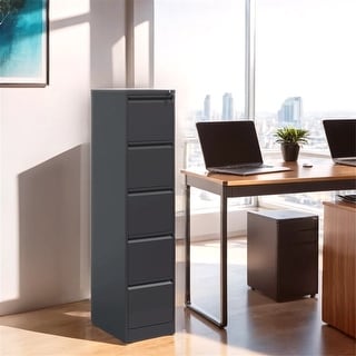 5 Drawer Vertical File Cabinet w/Lock Office Home Steel File Cabinet ...