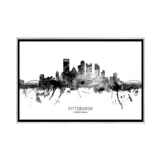 iCanvas "Pittsburgh Pennsylvania Skyline Name Bw" by Michael Tompsett ...