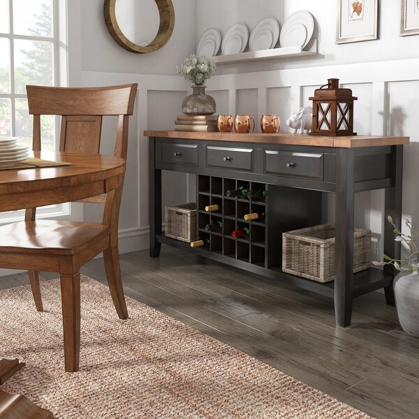 Eleanor Two Tone Wood Wine Rack Buffet Server by iNSPIRE Q Classic