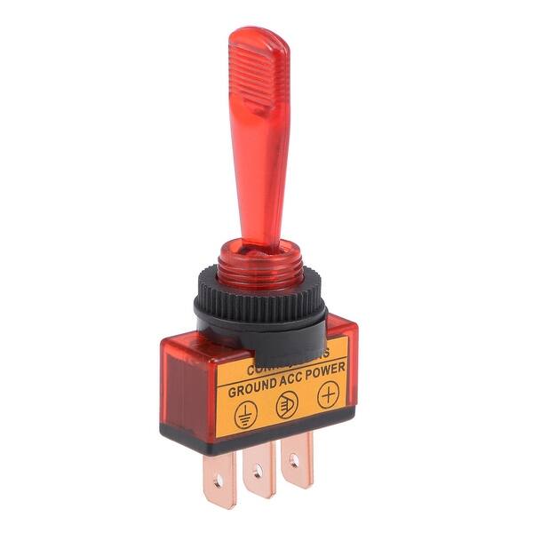 SPST Latching Rocker Toggle Switch Red LED Light 20A 12V 3P ON-OFF Red ...