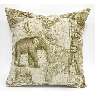 Hemingway map on natural linen pillow - Bed Bath & Beyond - 34293959