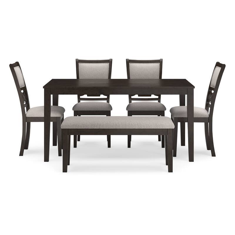 Signature Design by Ashley Langwest Dining Table and 4 Chairs and Bench ...