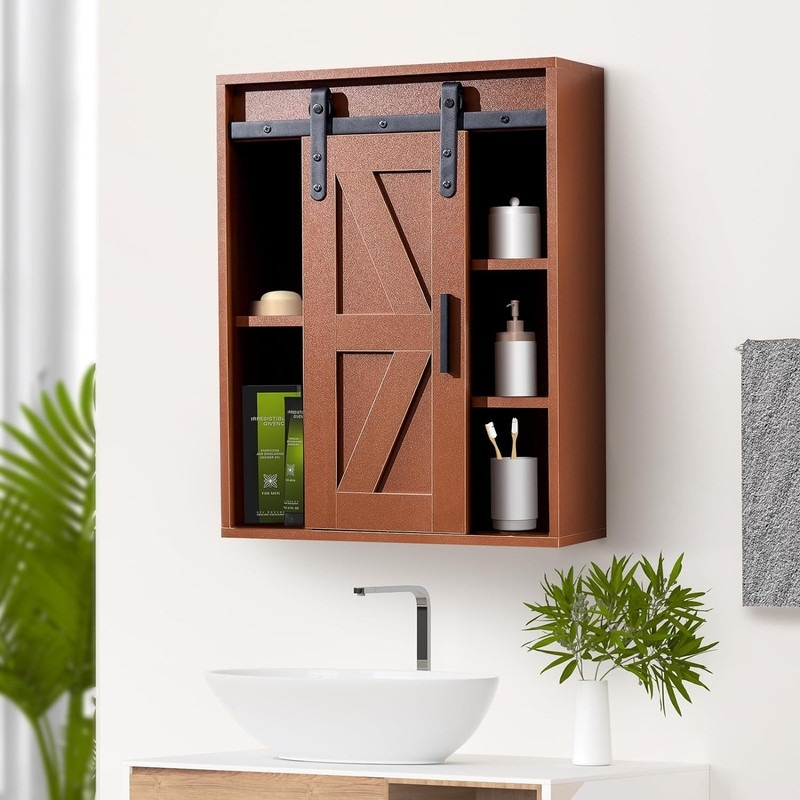 Wood Wall Mounted Storage Cabinet - Bed Bath & Beyond - 37997152