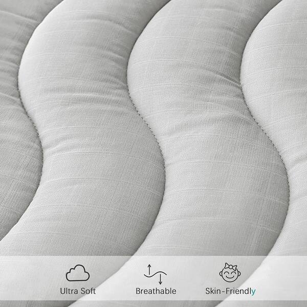 Biloban Muslin Foam Play Mats, Wave Quilted - Round 47'' x 47'' - Grey ...