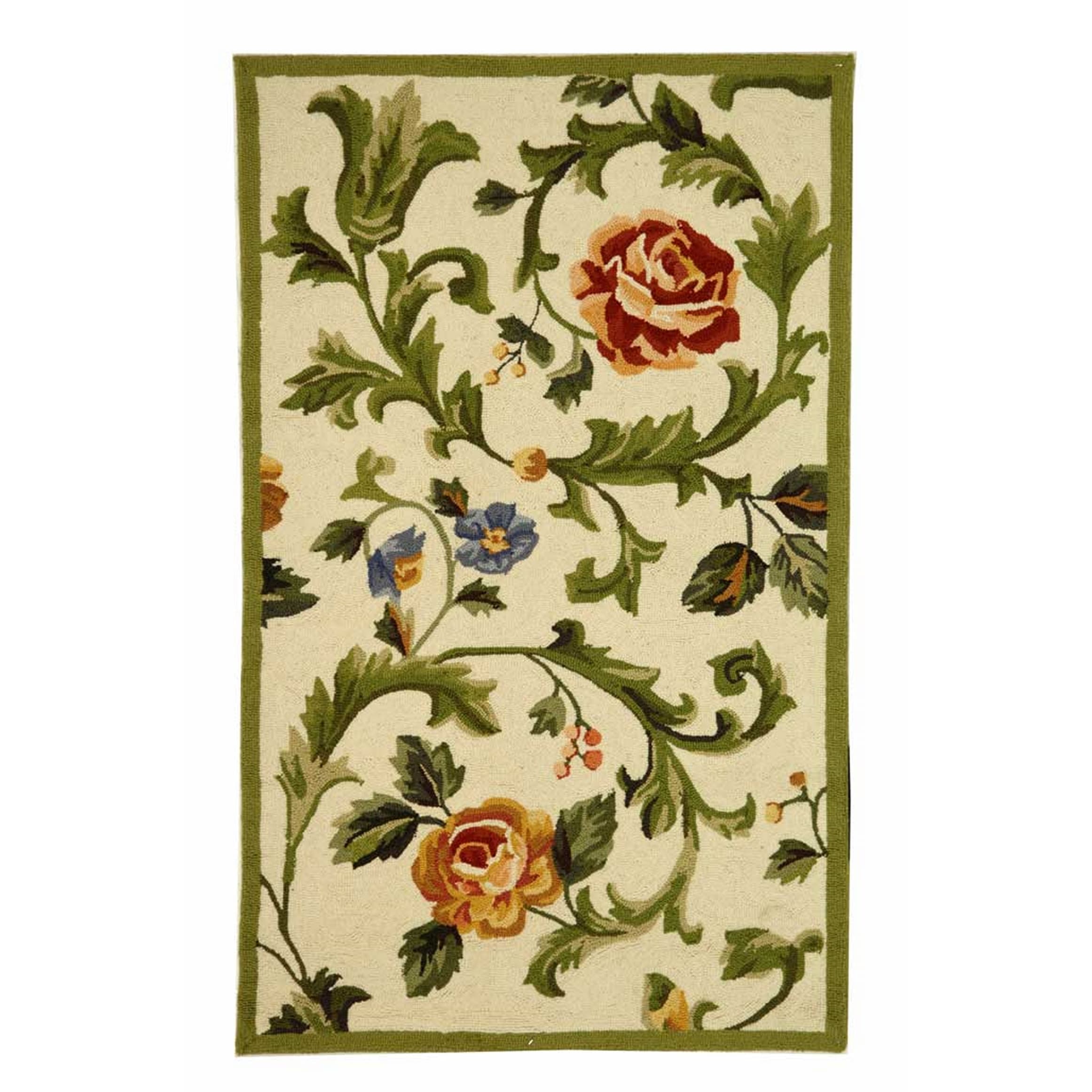 SAFAVIEH Handmade Chelsea Kanisha French Country Floral Wool Rug - Bed ...