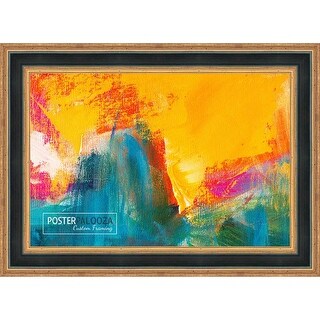 8x4 Traditional Gold Complete Wood Picture Frame with UV Acrylic, Foam ...