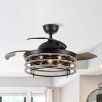 42-inch Industrial Retractable 3-Blades Mesh Cage Ceiling Fan with ...