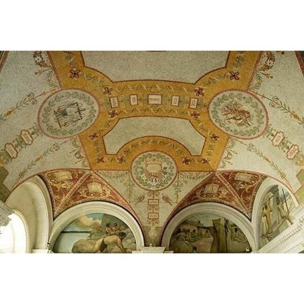 East Corridor Great Hall. Vault Mosaic With Center Trophy Representing ...