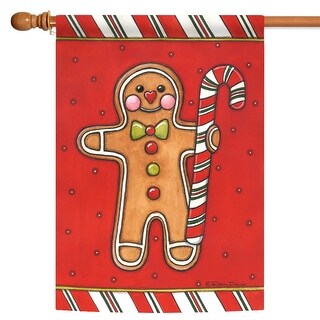 Christmas Gingerbread Man Outdoor House Flag 40" x 28" - Bed Bath ...
