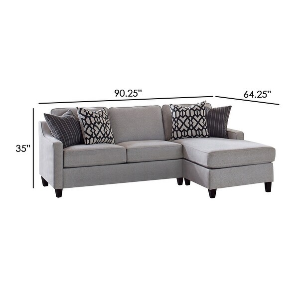 90 Inch L Shape Sectional Sofa with Storage Chaise 4 Pillows Gray Bed Bath Beyond 37970077
