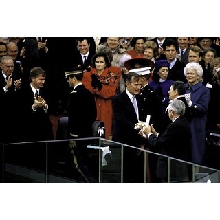 Ronald Reagan and George Bush Sr at his inauguration Photo Print - Bed ...