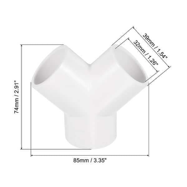 1.26" PVC Pipe Fittings 3pcs 3 Way Y Shape Water Joint Connectors ...
