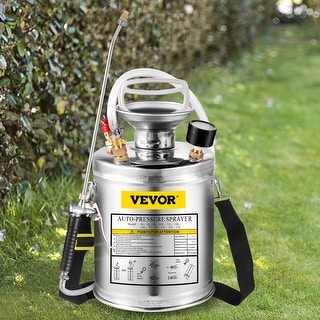 VEVOR 1-2 Gal. Stainless Steel Tank Sprayer Metal Pump Sprayer with ...