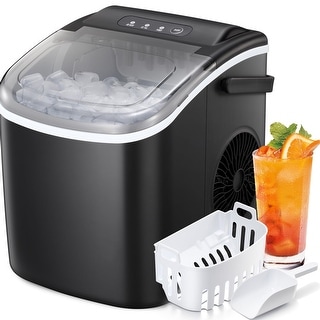 Countertop Ice Maker Portable Ice Machine with Handle,Self-Cleaning Ice ...