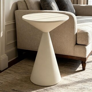 Round Drink Table, Drum End Table for Small Spaces, Metal Accent Side ...