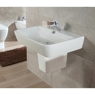 Bissonnet 27000-27432 Emma 21-7/10" Semi-Pedestal Bathroom Sink Wall ...