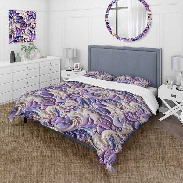 Simply Soft Oversized Garden Pattern 3 Piece Duvet Cover Set - On Sale ...