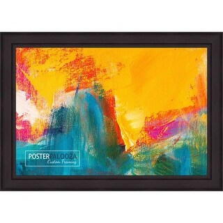 36x16 Contemporary Black Complete Wood Panoramic Frame with UV Acrylic ...