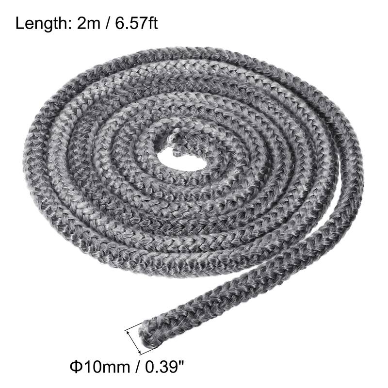 6.57ftx0.39inch Fiberglass Fiber Rope Round Braided Rope Gasket Seal ...