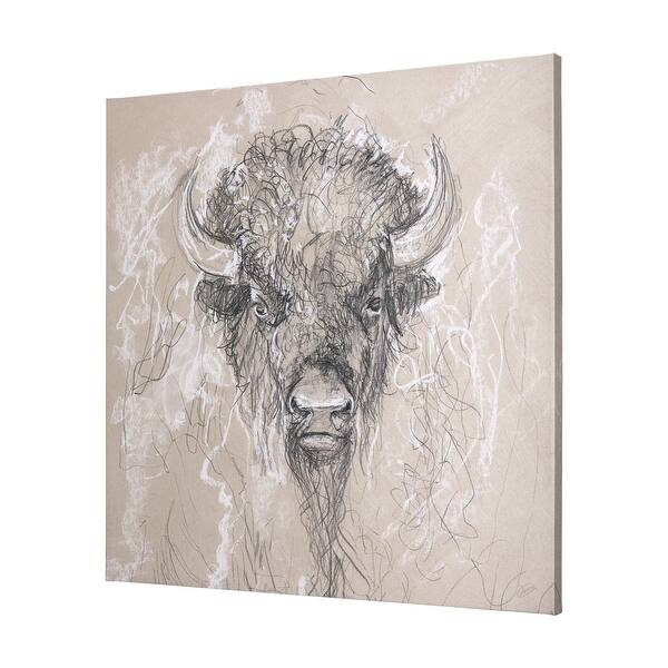 Sketch of Animal IX (Bison) (44 x 44) Canvas Art Print - Bed Bath ...