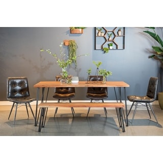 Brea 9-piece Dining Set with Live Edge Table - Bed Bath & Beyond - 36176935