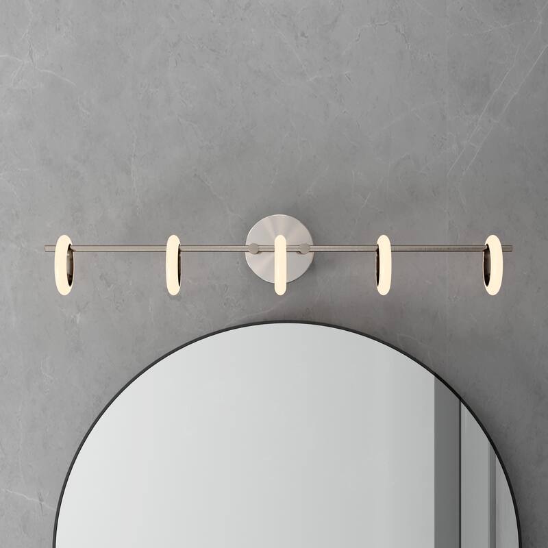 Glow's Avenue 5-Light Dimmable Loop Ring Bathroom Vanity Light ...