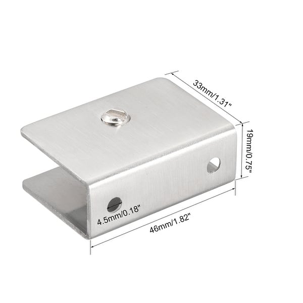 Glass Shelf Brackets Stainless Steel Glass Clamp Rectangle for 10-14mm ...