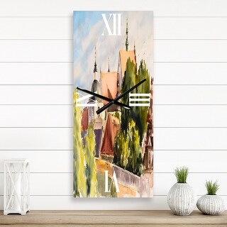 Designart 'View of Old Polish City In Nature' Traditional wall clock ...