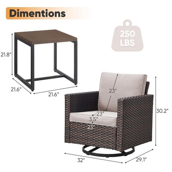 Outdoor Patio Glider Chairs Side Table Set of 3 - Bed Bath & Beyond ...