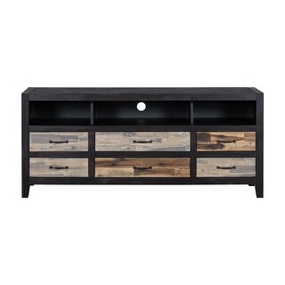 Retro Distressed Wooden TV Stand for TVs up to 65 Inches - 63.8" D x 18 ...