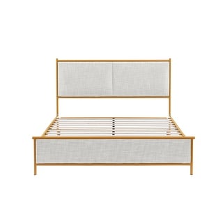 VECELO Upholstered Bed with Headboard , Twin/Full/Queen Size Platform ...