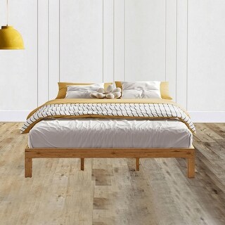Rustic Queen Platform Bed Frame with Under-Bed Storage, 800 lbs Weight ...