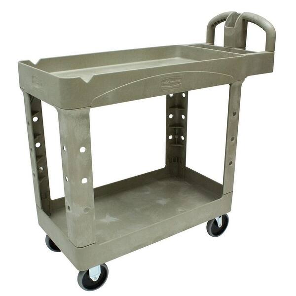 FG450088BEIG Heavy-Duty 2-Shelf 750 lbs. Capacity Utility Cart - Beige ...