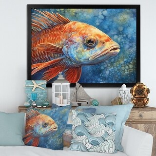 Designart "Underwater Fish Fantasy II" Animal Fish Framed Wall Art ...