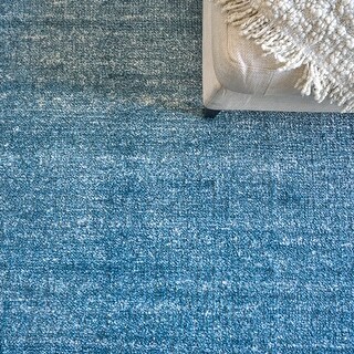 EXQUISITE RUGS Plush Hand-knotted Light Blue Area Rug. - Bed Bath ...