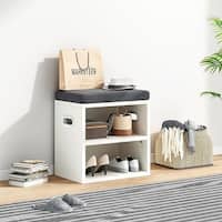 SAFAVIEH Home Collection Solo Open Shelf Bench W/ Cushion - 20" W x 15 ...