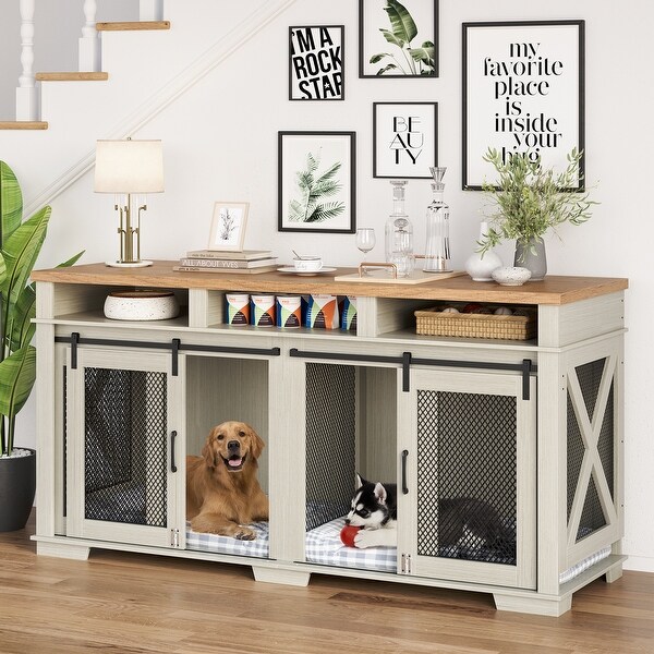 Dog Crate End Table with Double Doors for 2 Dogs Bed Bath Beyond 39911006