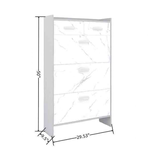 Marble Color Doors Shoe Rack 3 Doors Shoe Cabinet with 2 Drawers - Bed ...