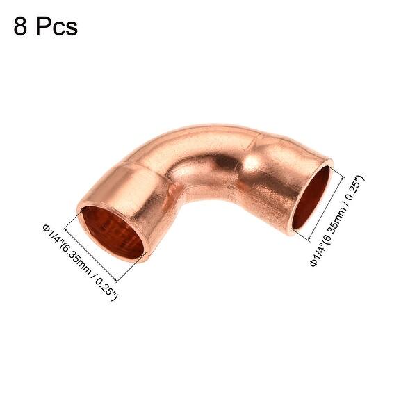 90 Degrees Elbow Copper Pipe Fitting Brazing Connection 1/4 Inch ID ...