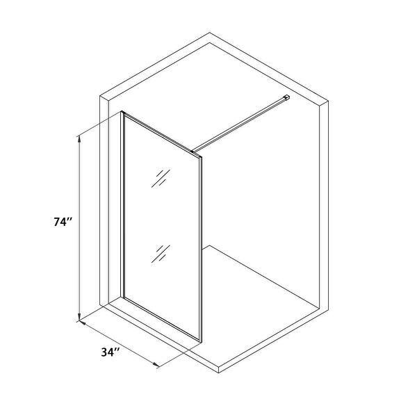 ExBrite-Gold 34" x 74" Shower Screen,Shower Door,Walk-in Gold finish ...