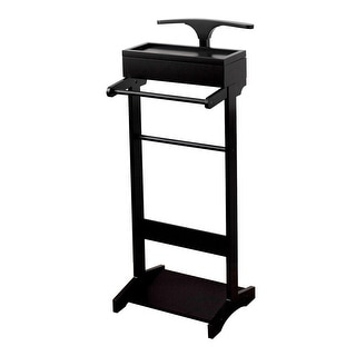 Valet Stand,Suit &Trousers Stand with Storage Organizer, Black - Bed ...