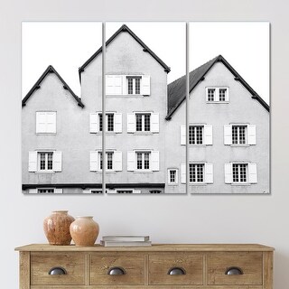 Designart "Old Building With Shutters On Windows" Industrial Canvas ...