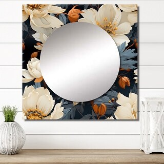 Designart "Magnificent Magnolia Blooms I" Modern Wall Mirror - Floral ...