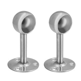 Wardrobe Pipe Bracket25mm Dia85mm HeightWall Mounted Rod Socket 2pcs ...