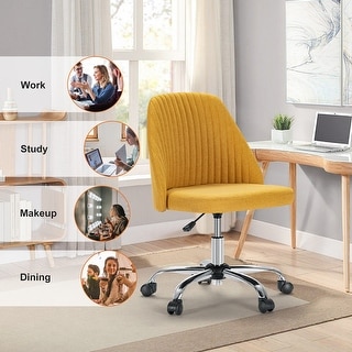Yellow Home Office Desk Chair Nap Lounge Chair Low Back Computer Chair ...