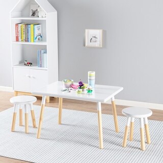 Kids White Wood Table and Stool Set - Bed Bath & Beyond - 19431158