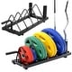 Yaheetech Horizontal Barbell Bumper Plate Rack Holder Bar Storage Rack ...
