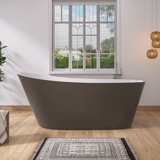 Acrylic Freestanding Soaking Bathtub with center Drain - Bed Bath ...